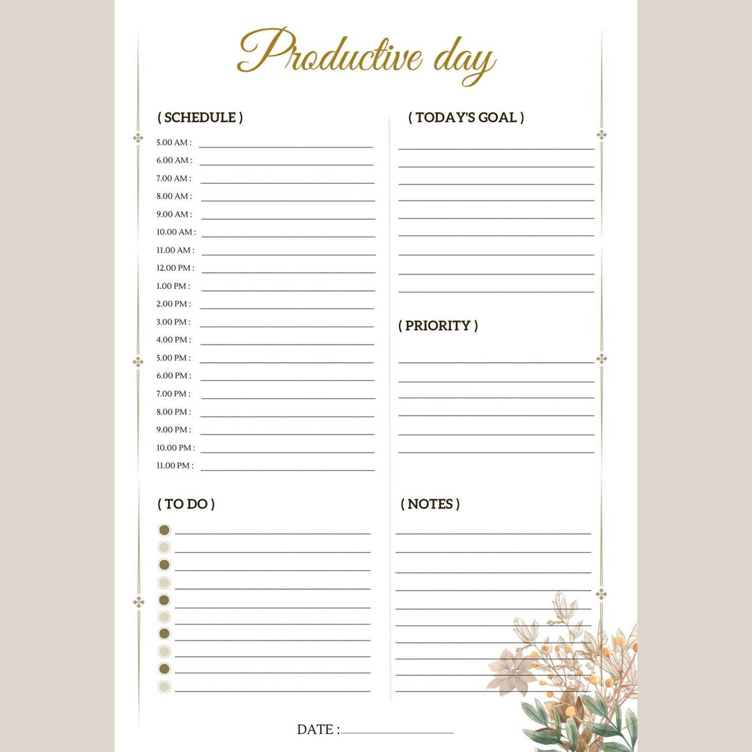 Digital Planner Template, Good Notes Productivity Day, Good Notes ...