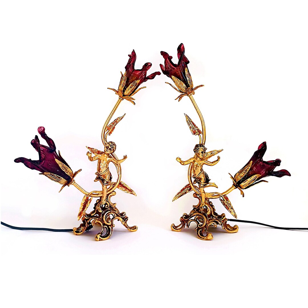 Set of 2 Antique Lamps Table Lamp Pair of Collectible Bedside Lamps ...