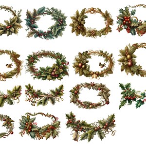 93 Traditional Holiday Clip Art Bundle | Christmas Clipart Set | Trees ...