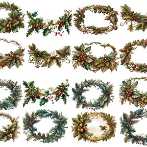 93 Traditional Holiday Clip Art Bundle | Christmas Clipart Set | Trees ...