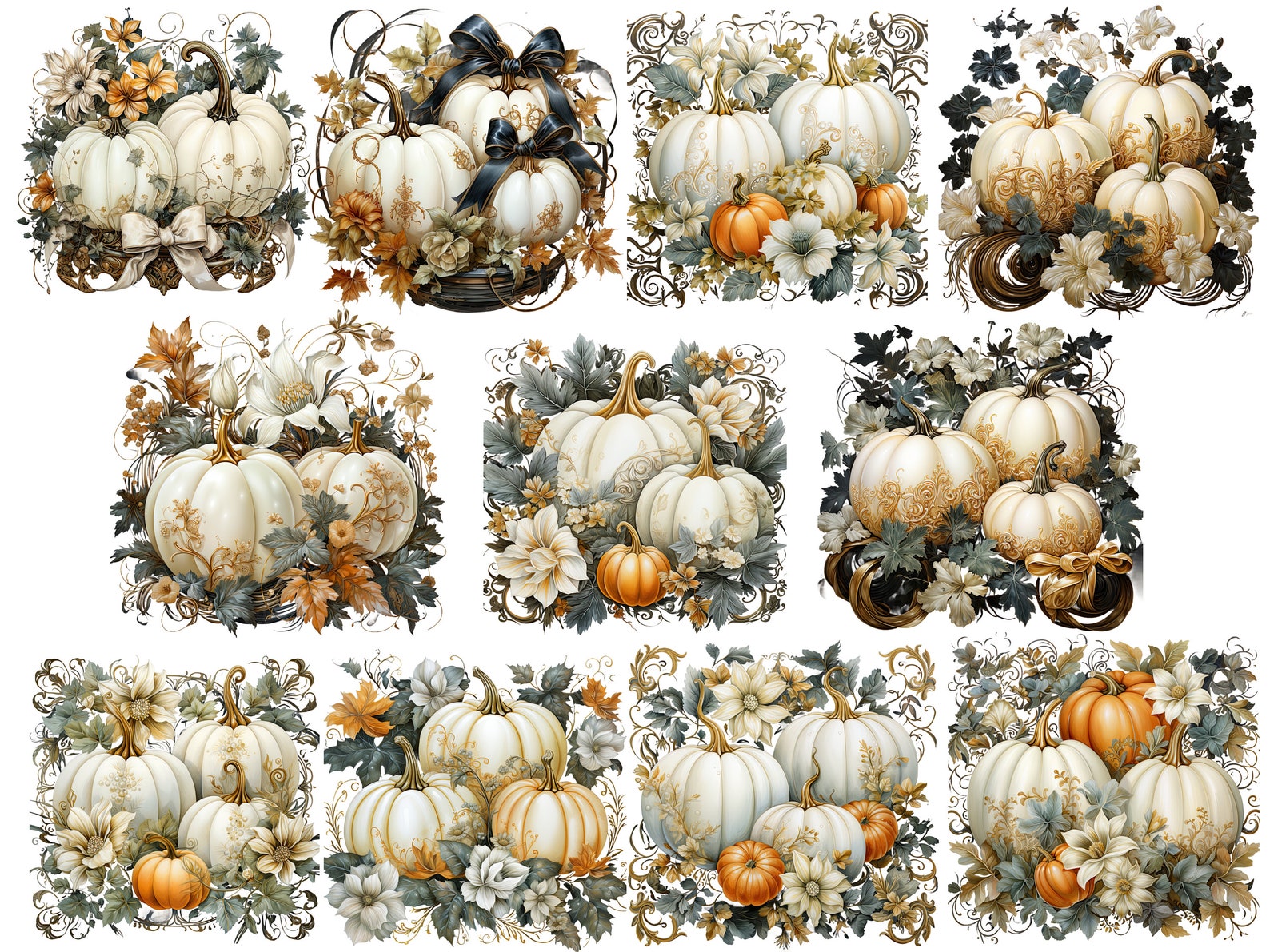 30 Pumpkin Clipart Bundle | Harvest Clipart | Commercial Use | PNG ...