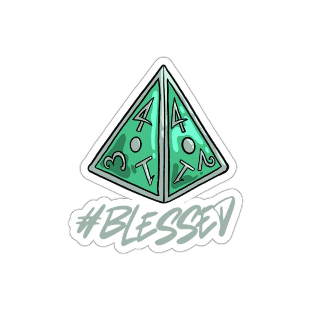 D&D TTRPG Funny Sticker Blessed D4 Kiss-cut Stickers - RPG Decal ...