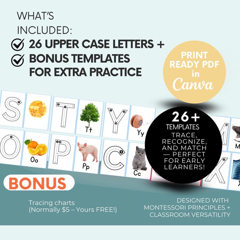 Uppercase Letter Tracing Flash Cards A4, Alphabet Writing Practice for ...