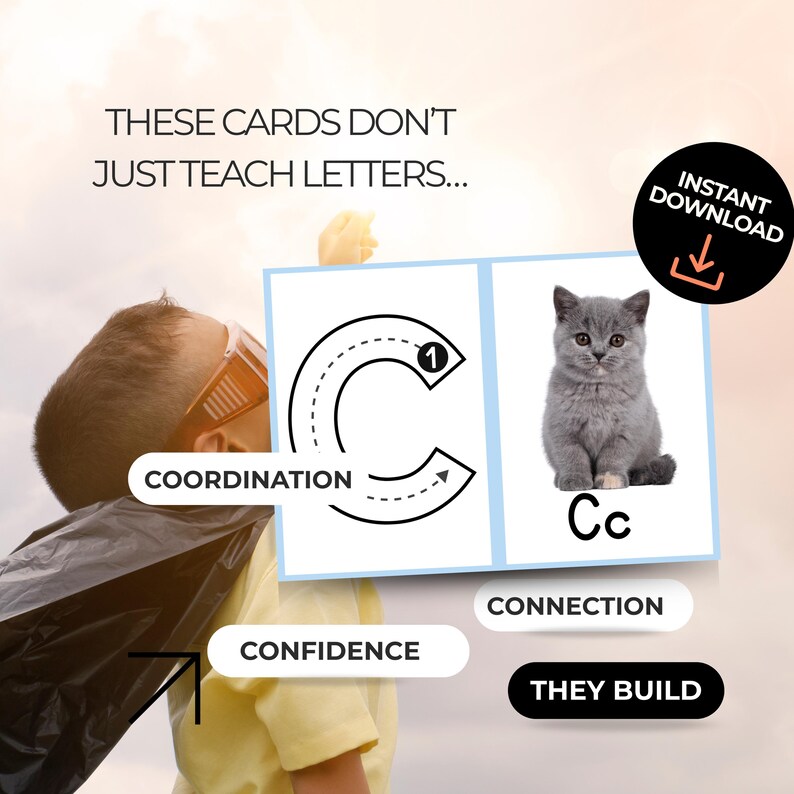 Uppercase Letter Tracing Flash Cards A4, Alphabet Writing Practice for ...