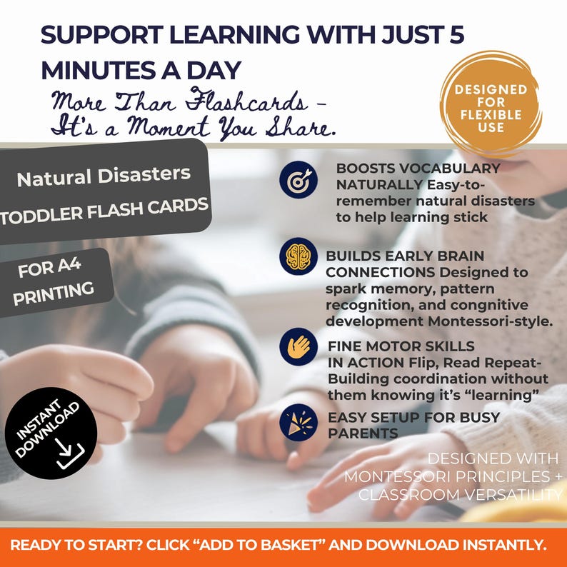 Natural Disasters Flash Cards + Calm Conversations Parent Guide ...