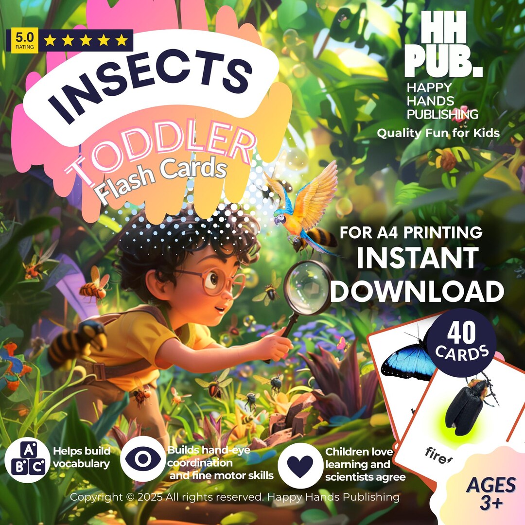 Insects Flash Cards | Printable Montessori Inspired Bug Cards + FREE ...