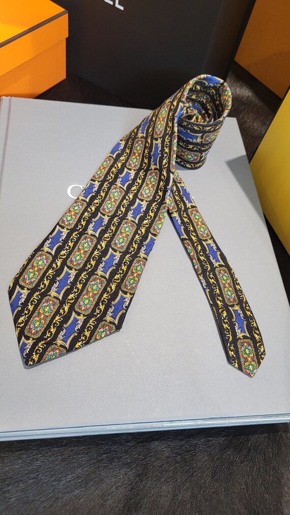 Vintage Christian Dior Black Versailles Pattern Silk … - Gem