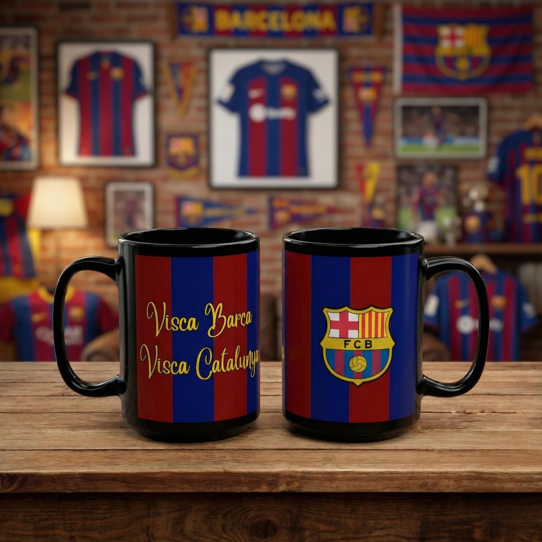 Barcelona Mug Coffee Cup Visca Barça Catalunya Inspired Design Soccer ...