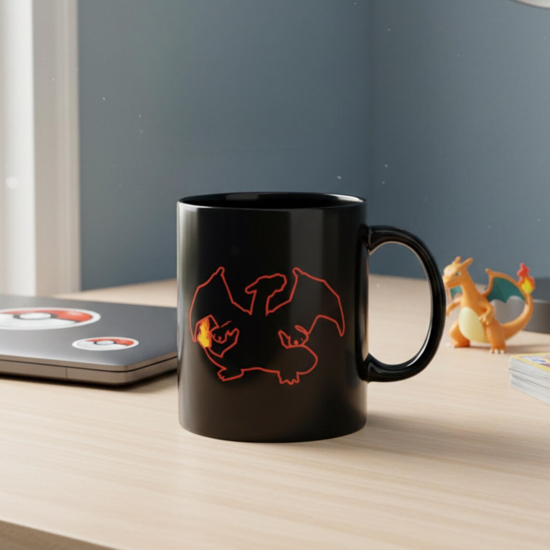 Charizard Mug Minimalist Coffee Cup Pokemon Inspired Gamer Gift - Etsy