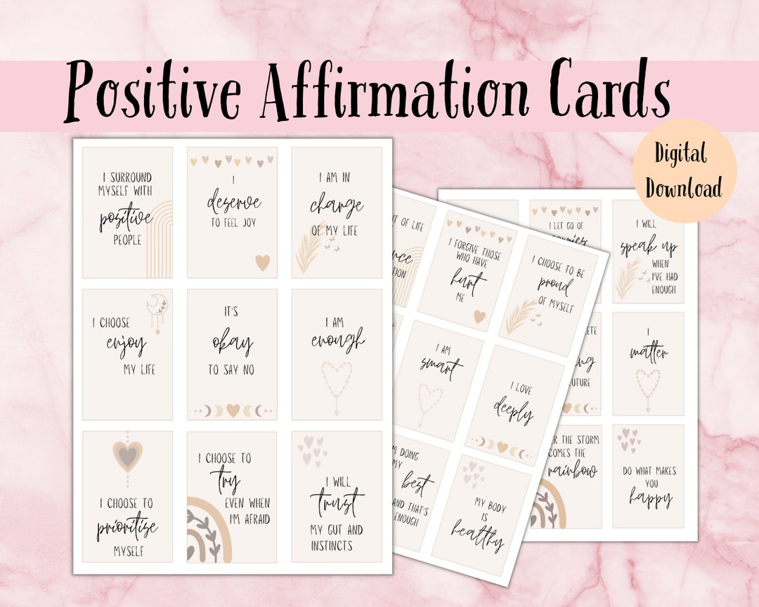 Positive Affirmation Cards, Mindfulness Cards, Affirmation Cards ...