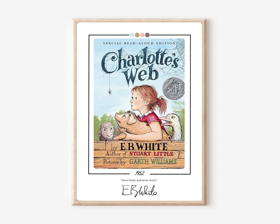 Charlottes Web Book Cover Print Poster E.B. White Poster Bookish Gift ...