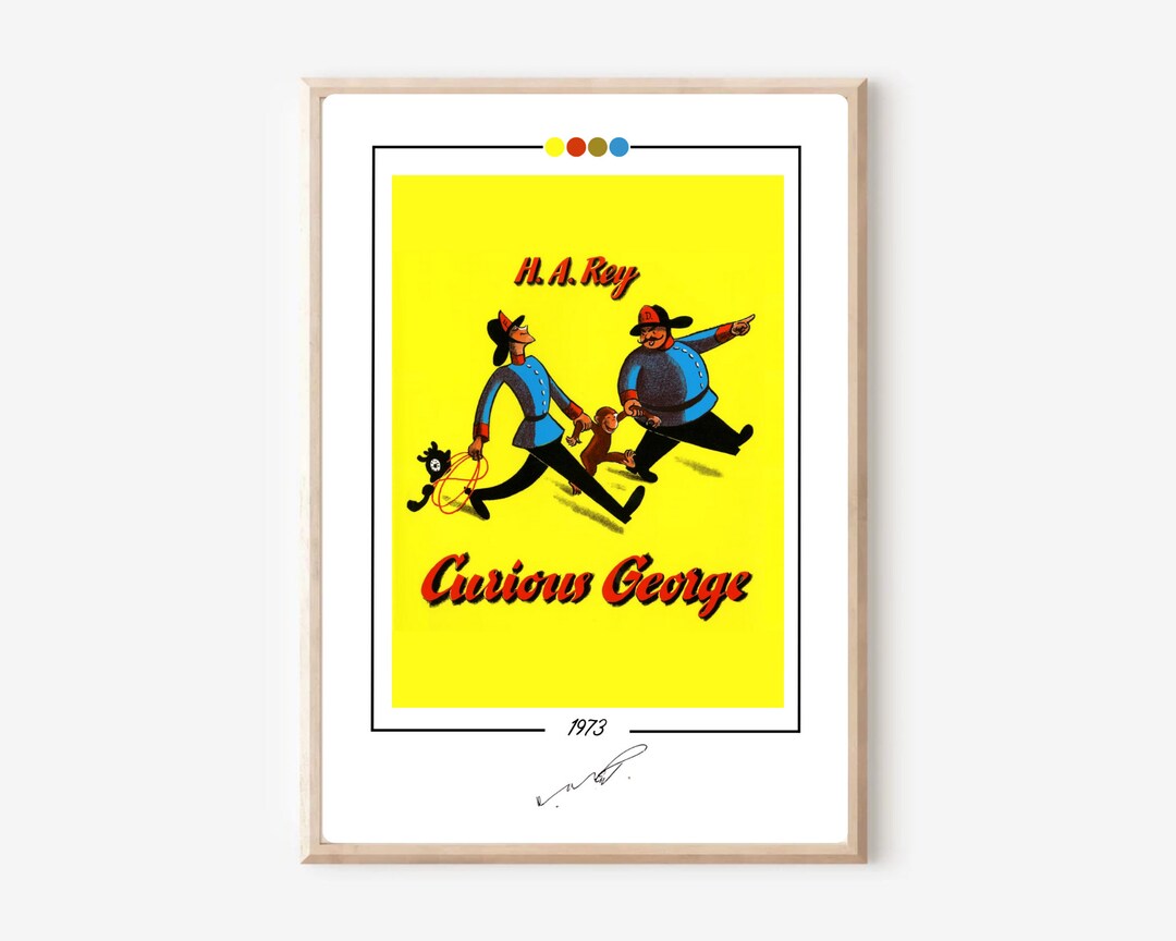 Curious George Book Cover Poster H. A. Rey Curious George Poster ...