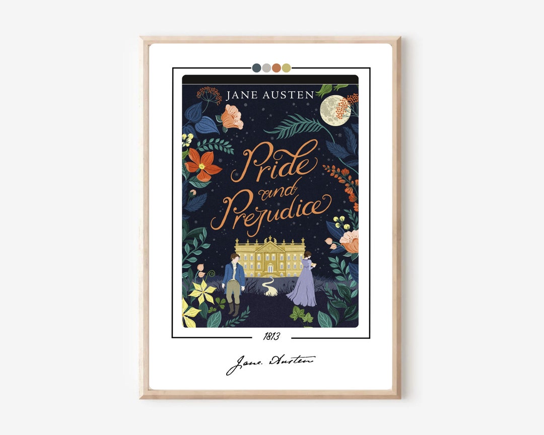 Pride and Prejudice Book Cover Poster Jane Austen Pride and Prejudice ...
