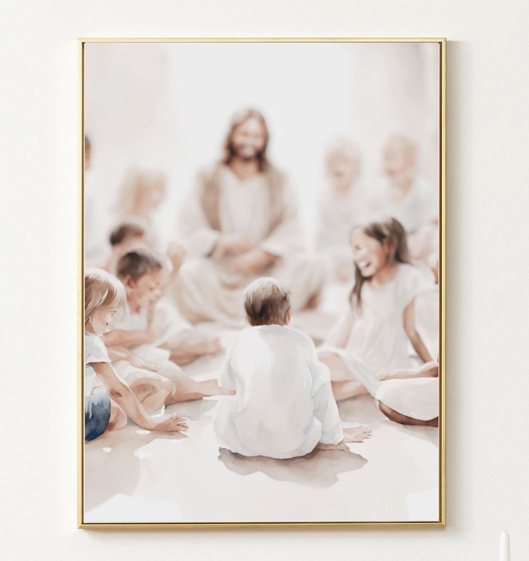 Poster jesus Laughing With Children - Etsy