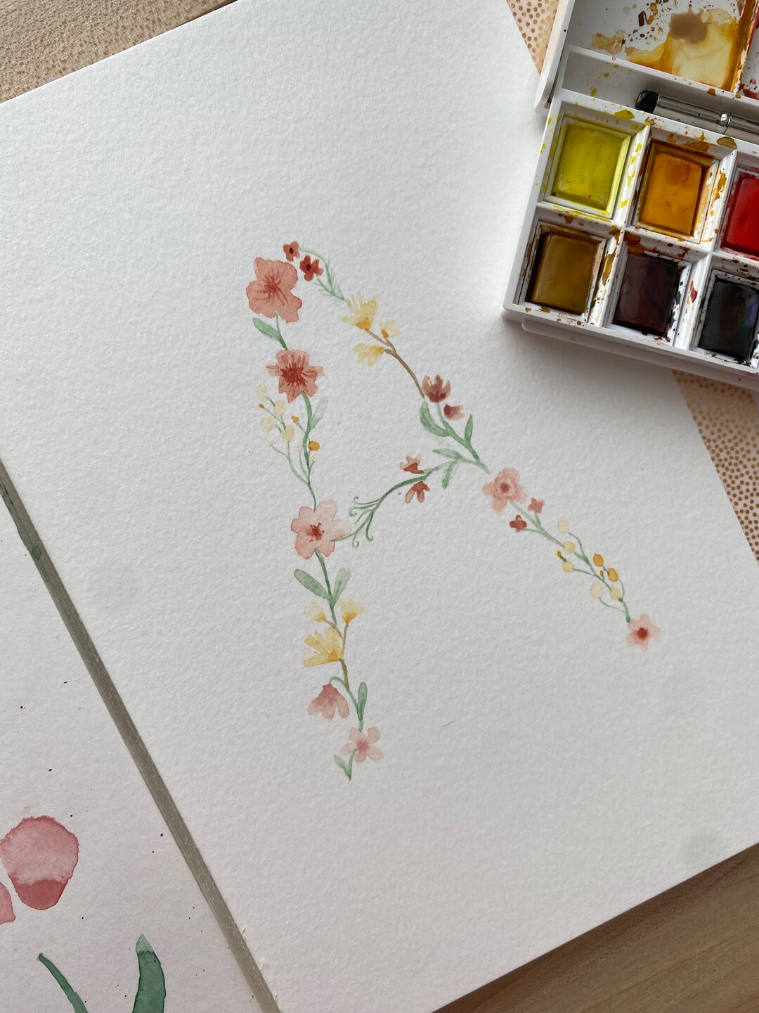 Watercolour Alphabet Letter - Etsy