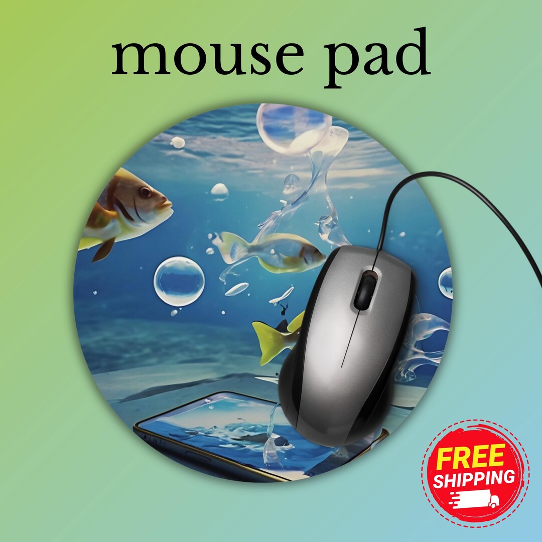 Frutiger Aero Webcore Y2K Mouse Pad Underwater Fish Ocean Bubbles Mouse ...