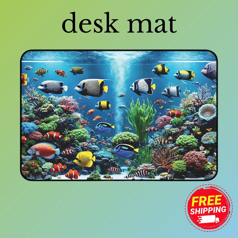 Frutiger Aero Webcore Y2K Desk Mat Fish Tank Aquarium Plants Desk Mat ...