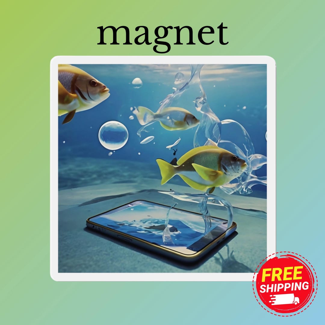 Frutiger Aero Webcore Y2K Lover Magnet Underwater Fish Ocean Bubbles ...