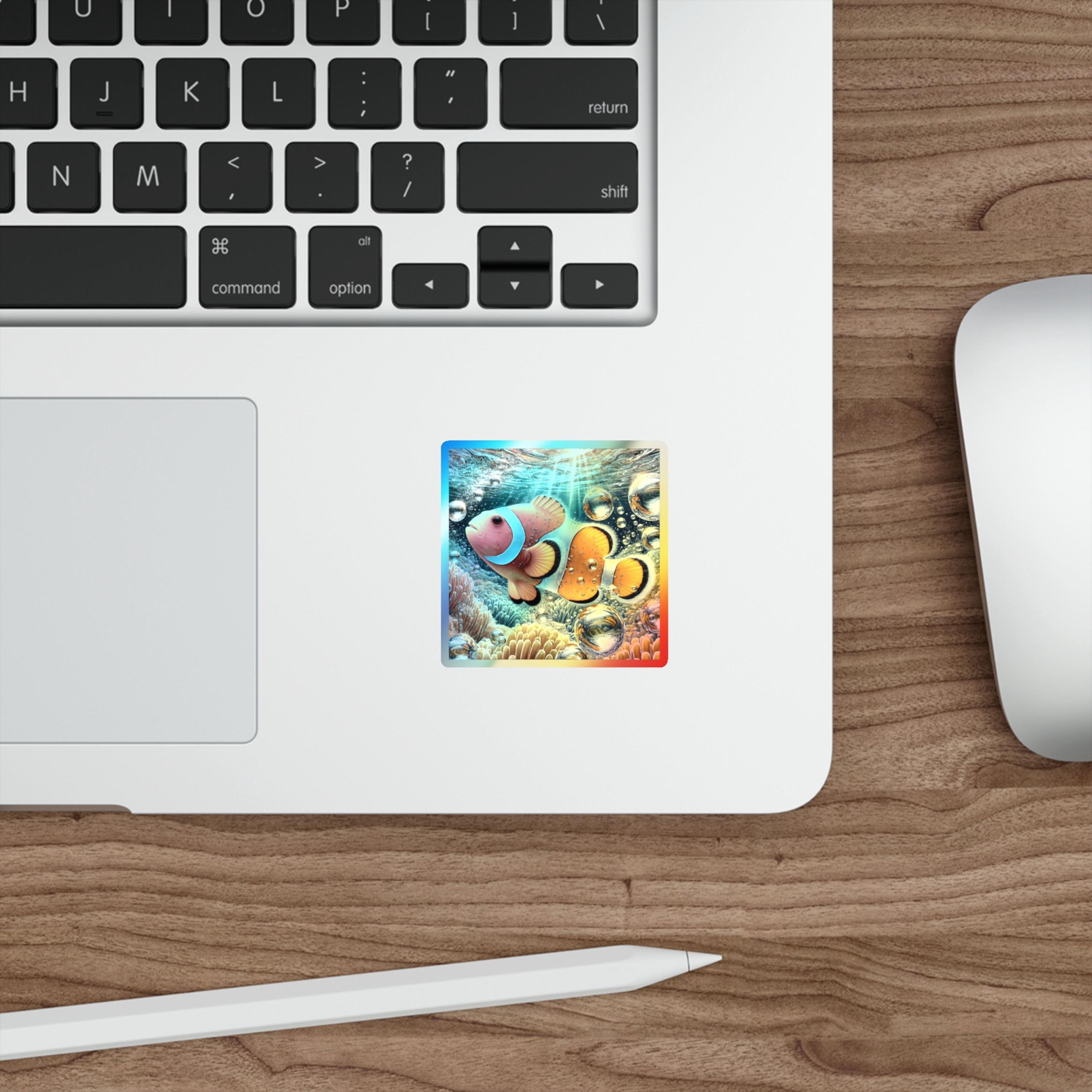 Frutiger Aero Clown Fish Ocean Bubble Holographic Sticker Webcore Y2K ...