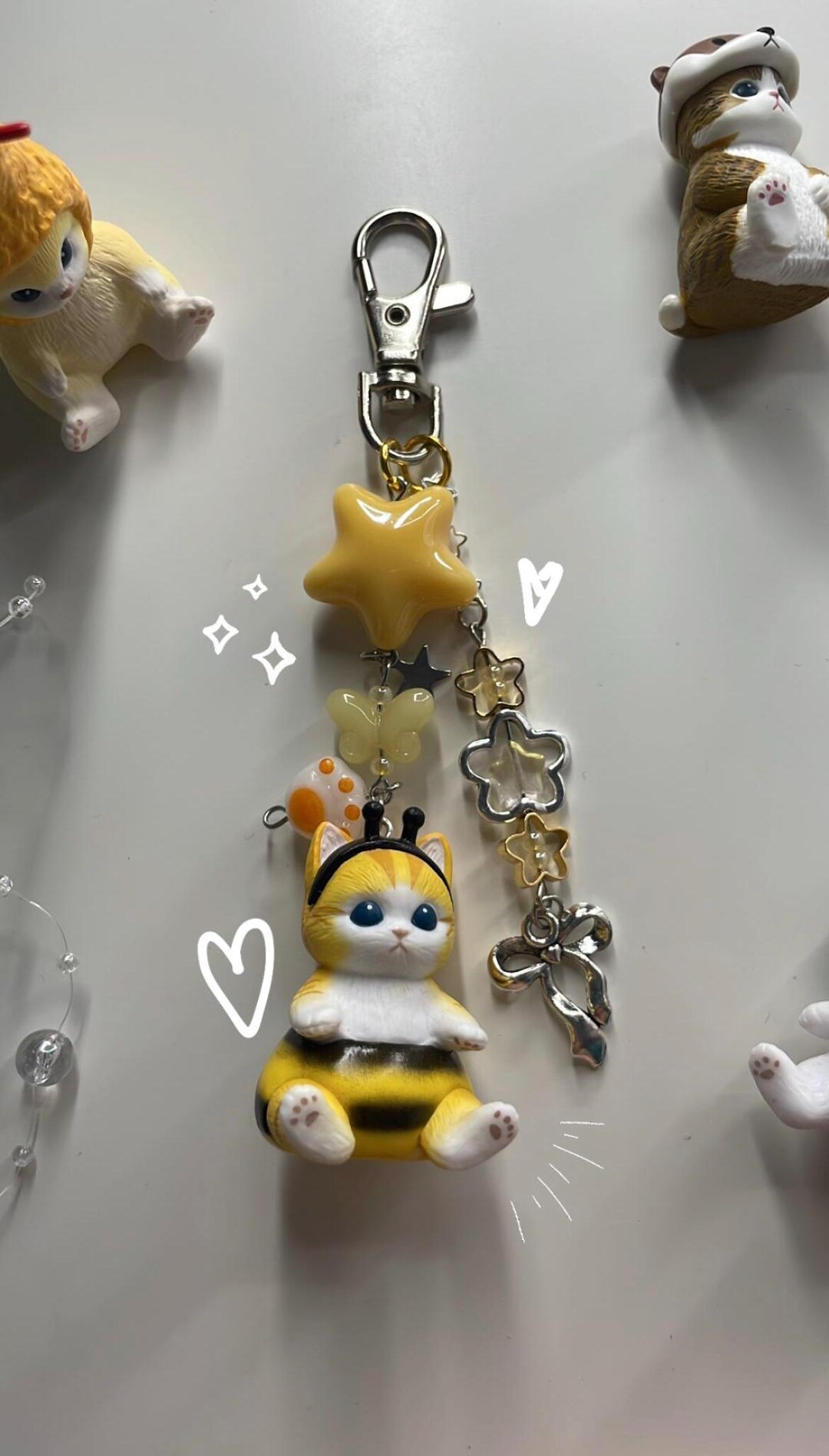 Mofusand Keychain Handmade Bee Mofusand Keychain - Etsy