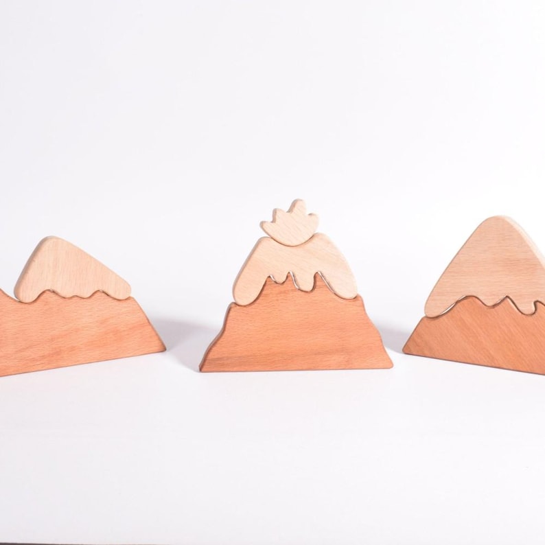 Handmade Wooden Mountain Set | Montessori & Waldorf Toy | Natural ...