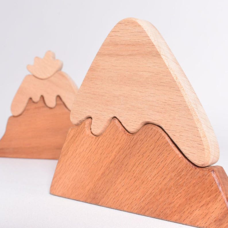 Handmade Wooden Mountain Set | Montessori & Waldorf Toy | Natural ...