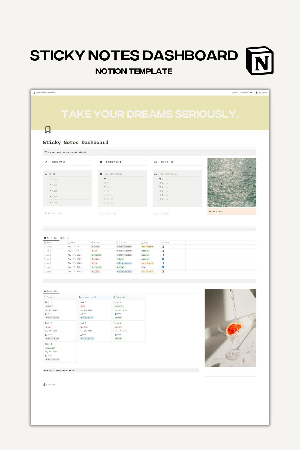 Sticky Notes Notion Template Personalized Sticky Notes Notion - Etsy