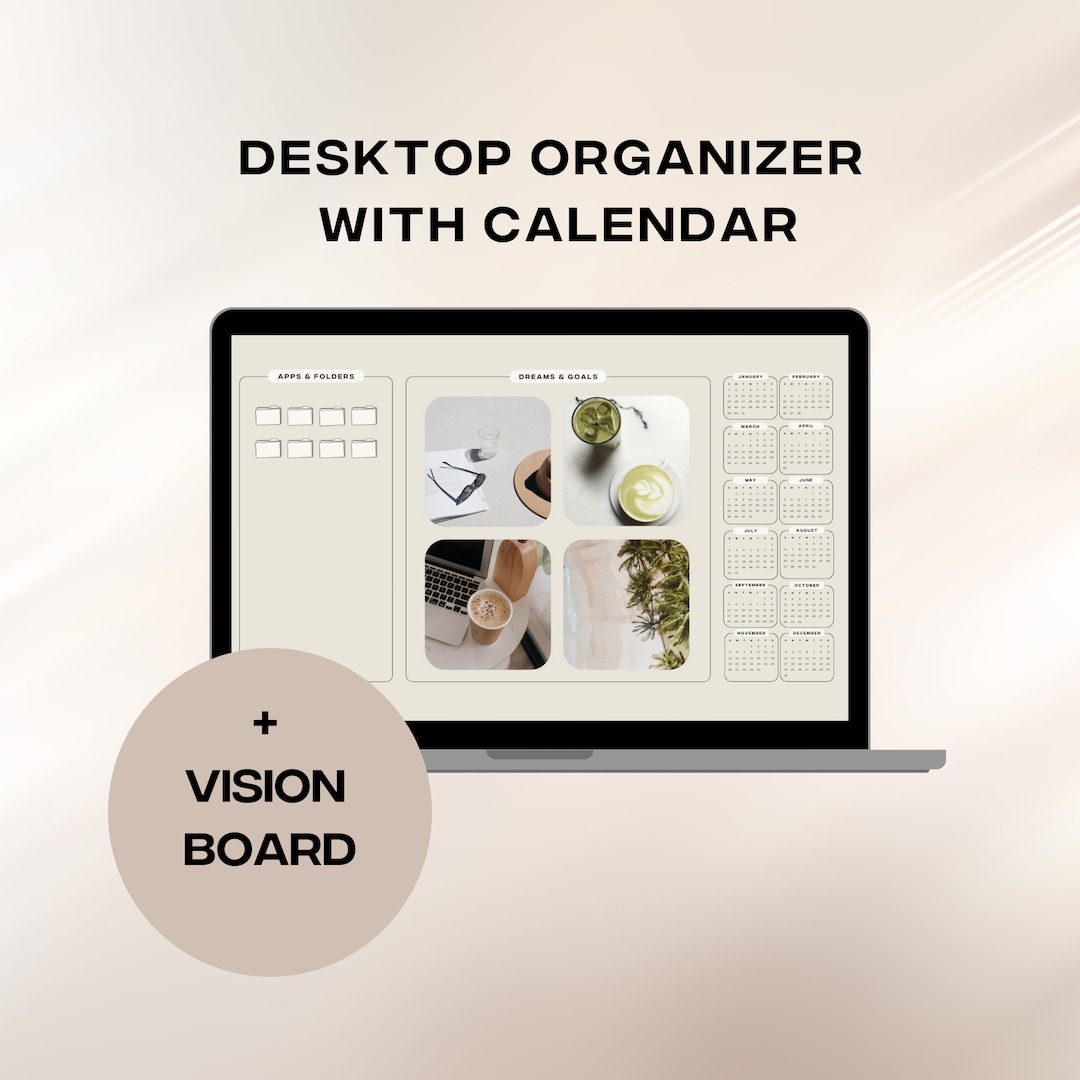 Custom Desktop Wallpaper Organizer With Calendar and Vision - Etsy