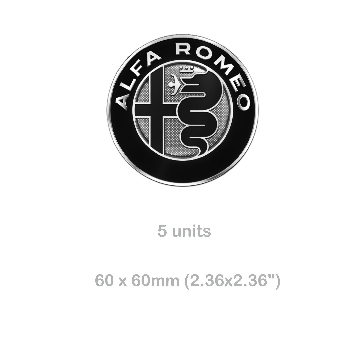 5x Alfa Romeo Headrest Black Decal, Alfa Romeo Badge Stickers for ...