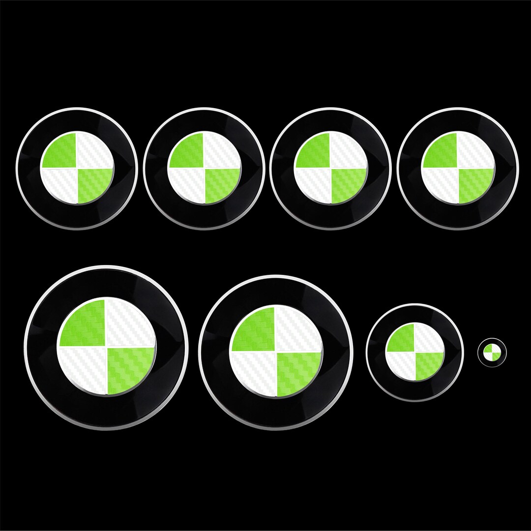 White & Green CARBON Decals for BMW Badge Roundel Inserts - Etsy