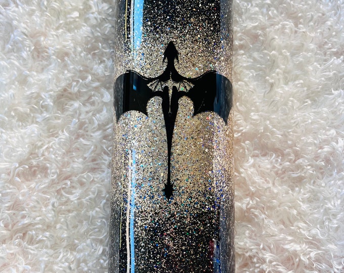 Fourth Wing Inspired Glitter Stainless Steel Tumbler | Dragon | I Am ...