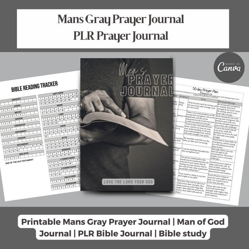 Men's Prayer Journal| PLR Men's Prayer Journal| Gift for Men| Printable ...