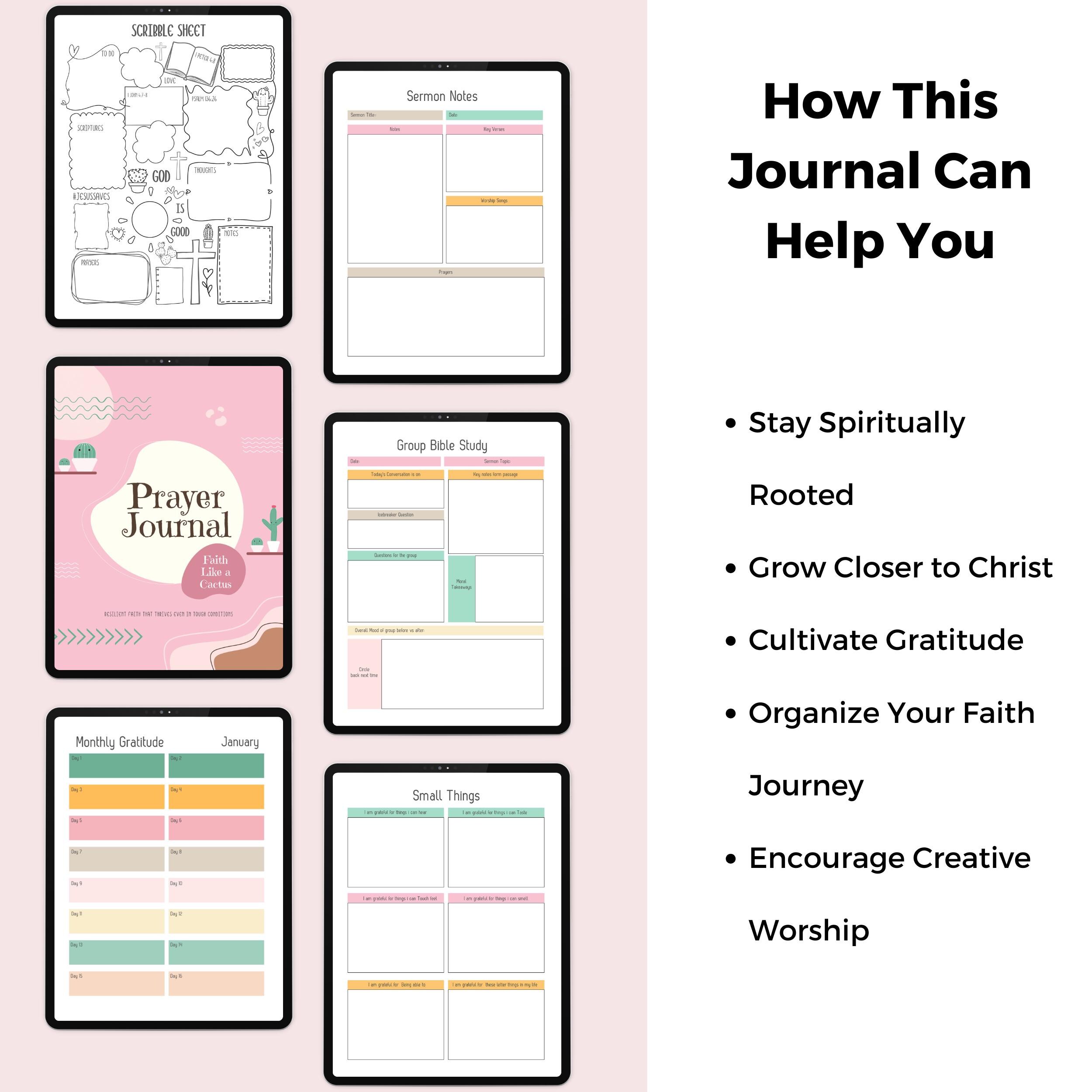 Prayer Journal Printable | Bible Study Guide | Gratitude Journal ...