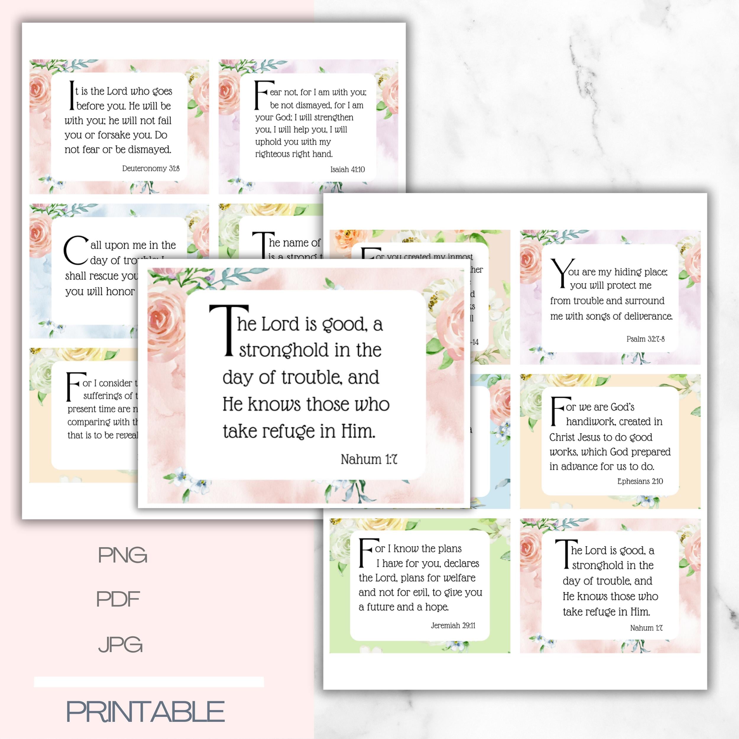 Printable Bible Verse Cards | Bible Study Cards | Encouraging Verse ...
