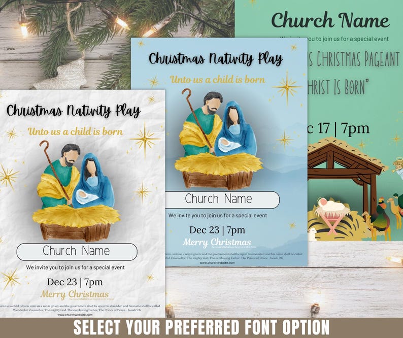 Editable Church Holiday Flyer Bundle| Church Play| Church Events| New ...