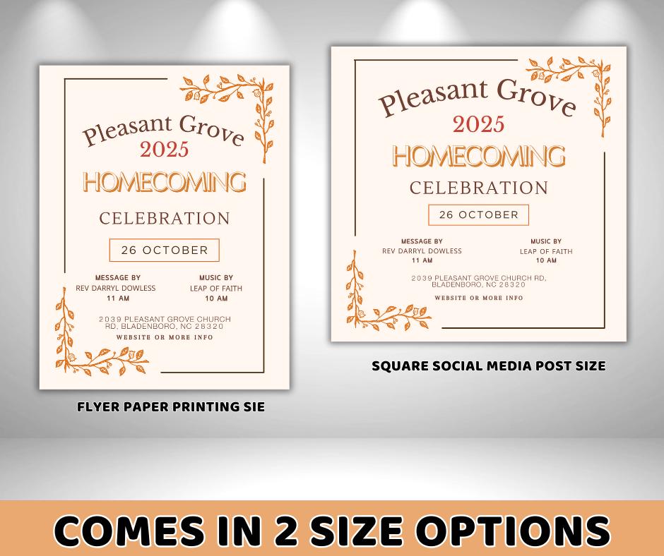 Church Homecoming or Events Flyer | Fall Event Template | Canva ...