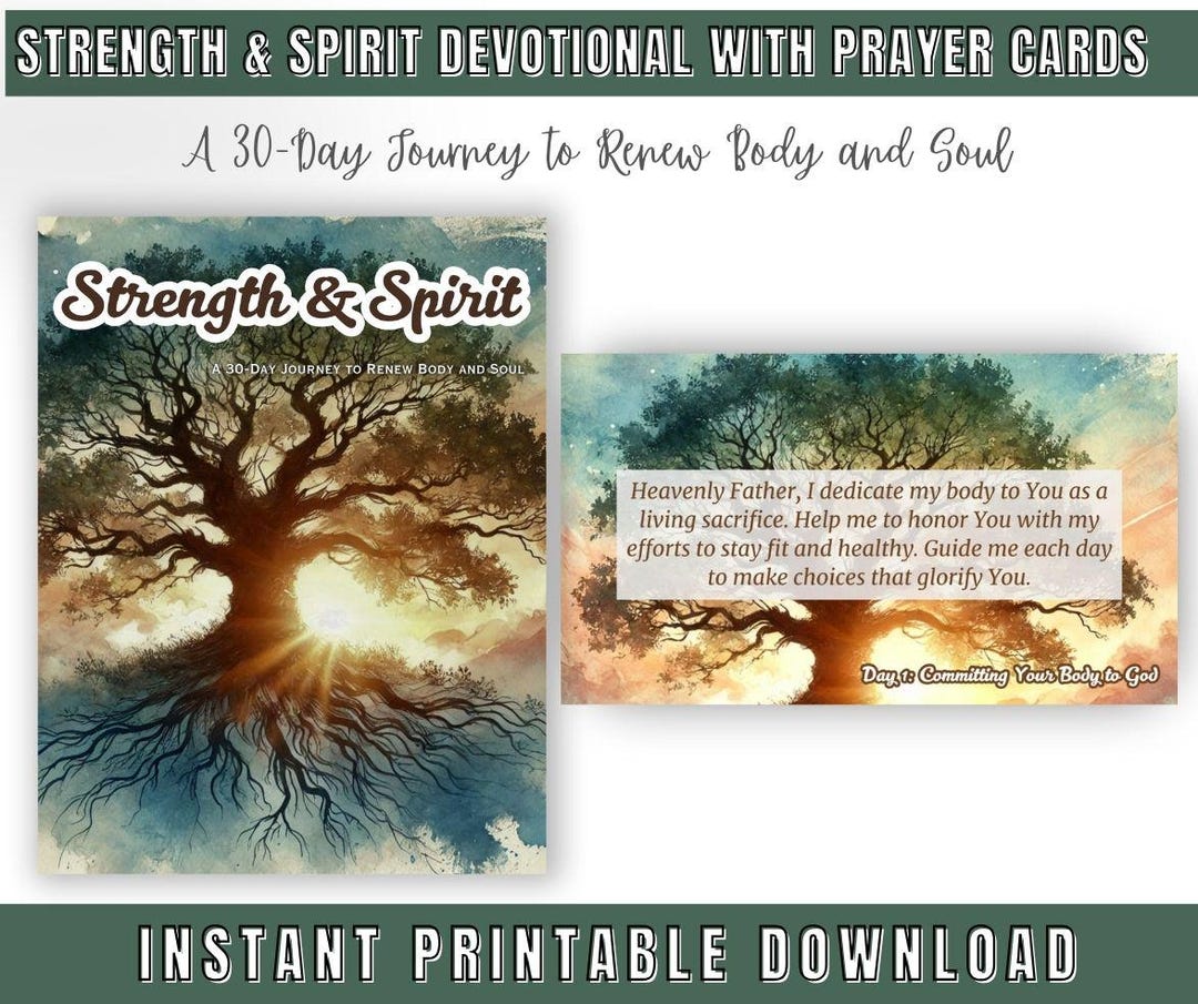 Strength & Spirit- A 30-day Bible Study Devotional With Prayer Cards ...