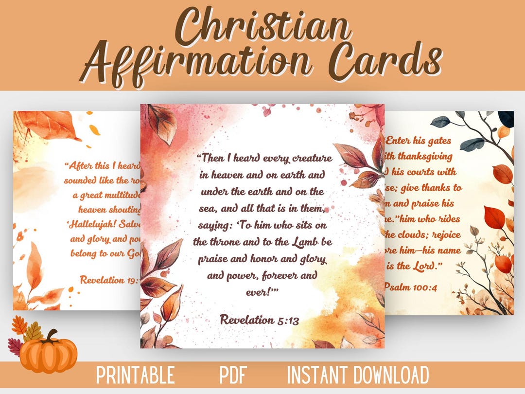 Fall Christian Affirmation Cards | Printable & Social Media Ready ...