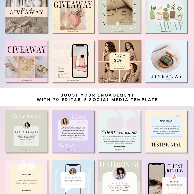 70 Social Media Post Templates Marketing Templates Instagram Engagement ...