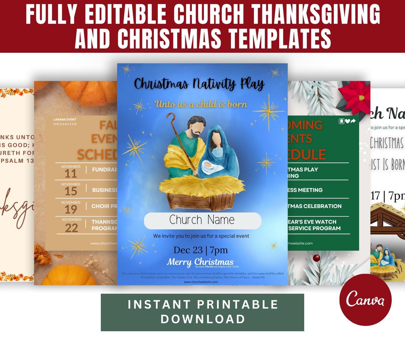 Editable Church Christmas Flyer| Church Play| Church Events| New Years ...