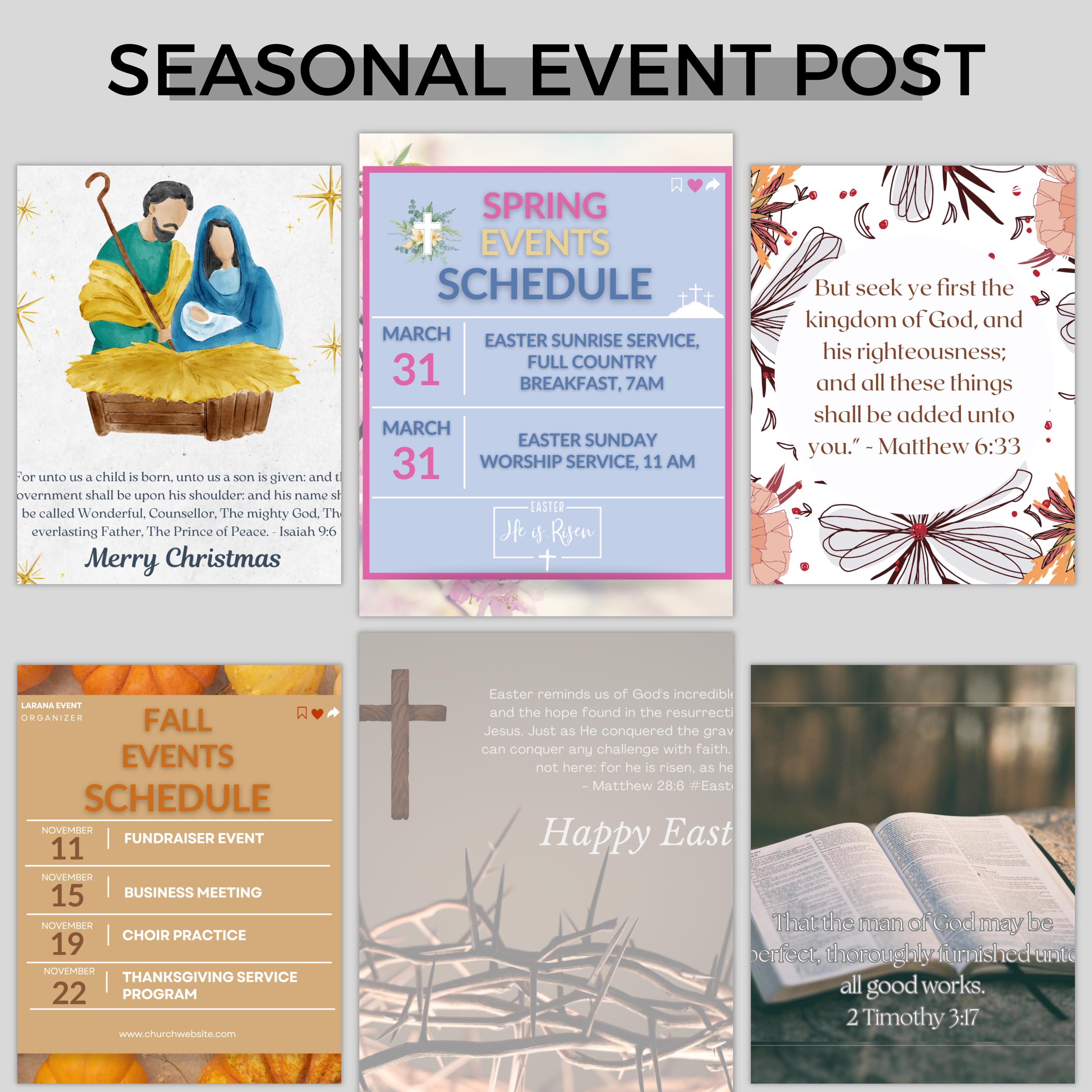 Church Social Media Posts Templates | Church Templates | Church Social ...