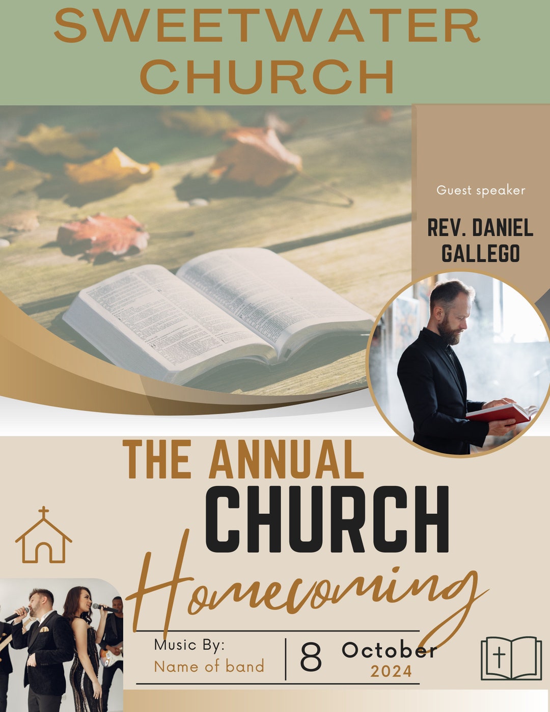 PLR Sheets| Elegant Church Homecoming Flyer| Mockup Template| Editable ...