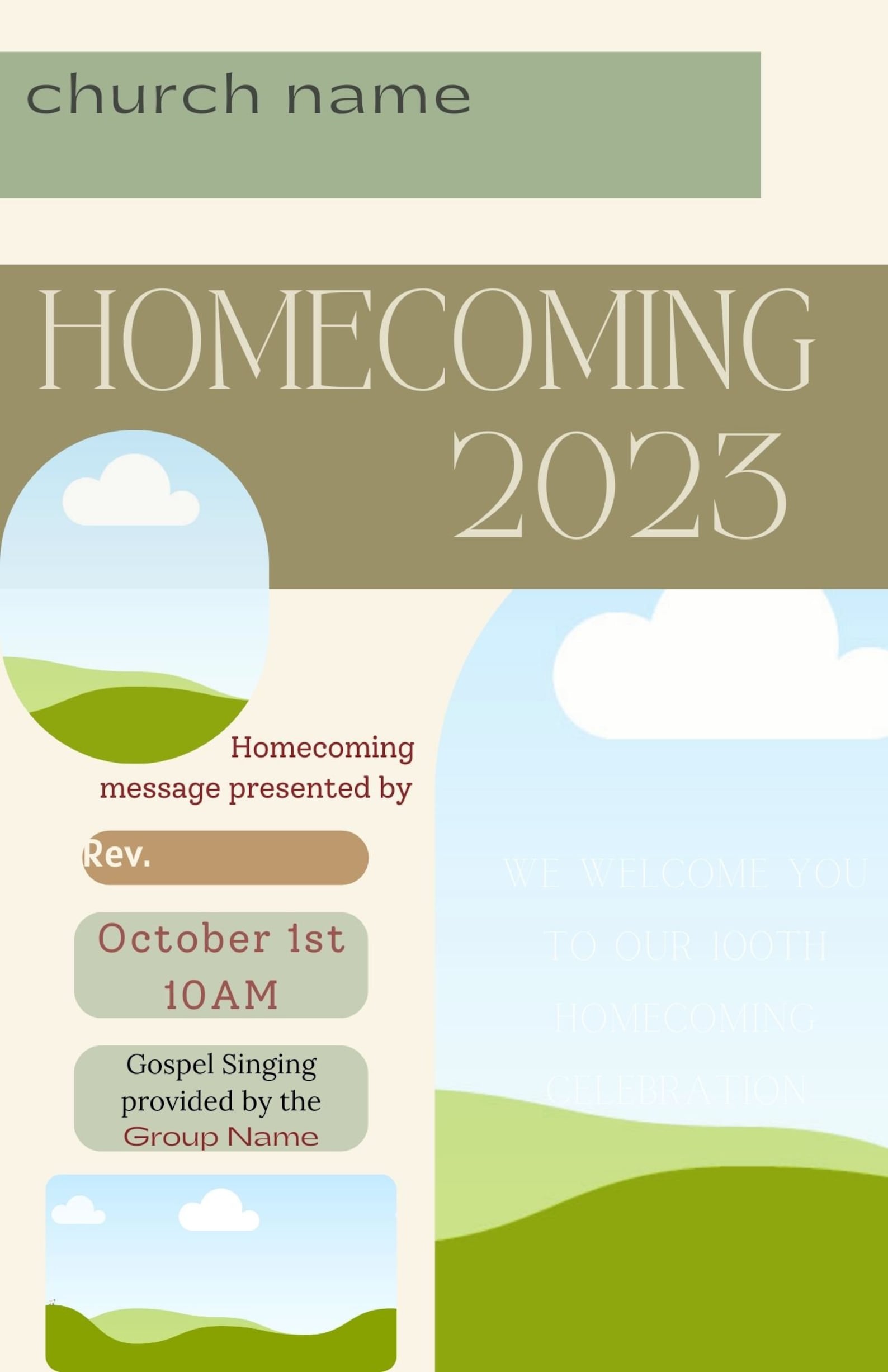 Church Homecoming Flyer| Church Events Flyer | Fall Event Flyer ...