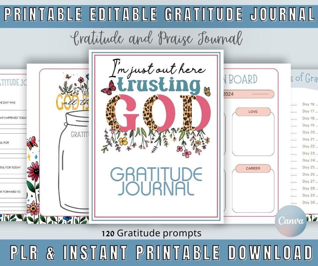 Faith Based Gratitude Journal| Gratitude Journal Template| Canva ...