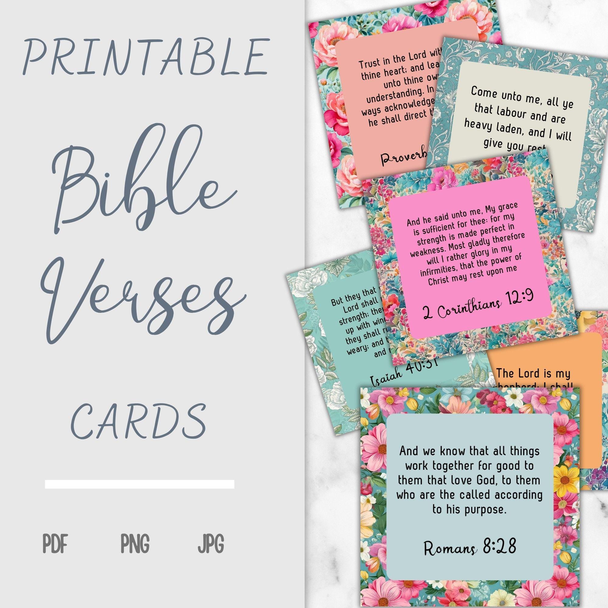 Printable Christian Bible Scripture Affirmation Cards | Uplifting Bible ...