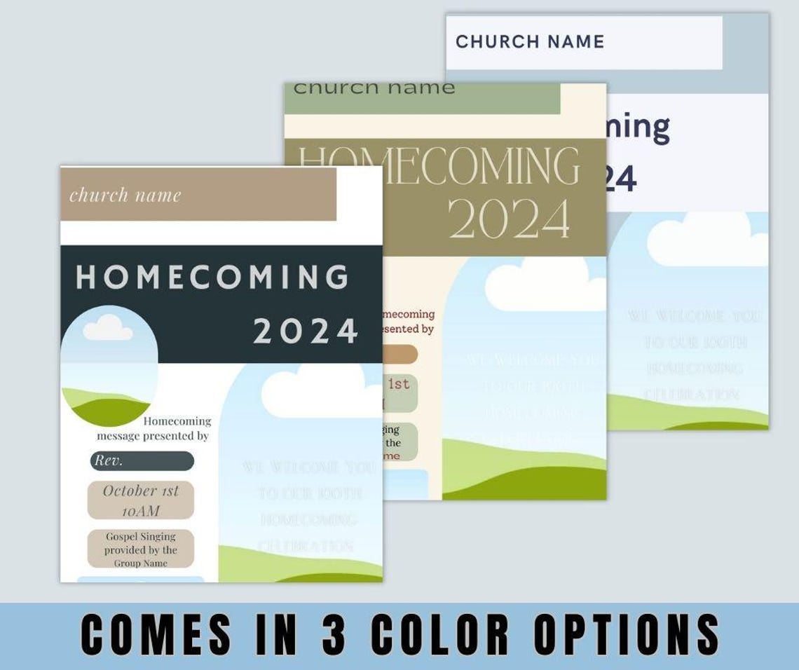 Church Homecoming Flyer| Mockup Template| Editable Template | Edit in ...
