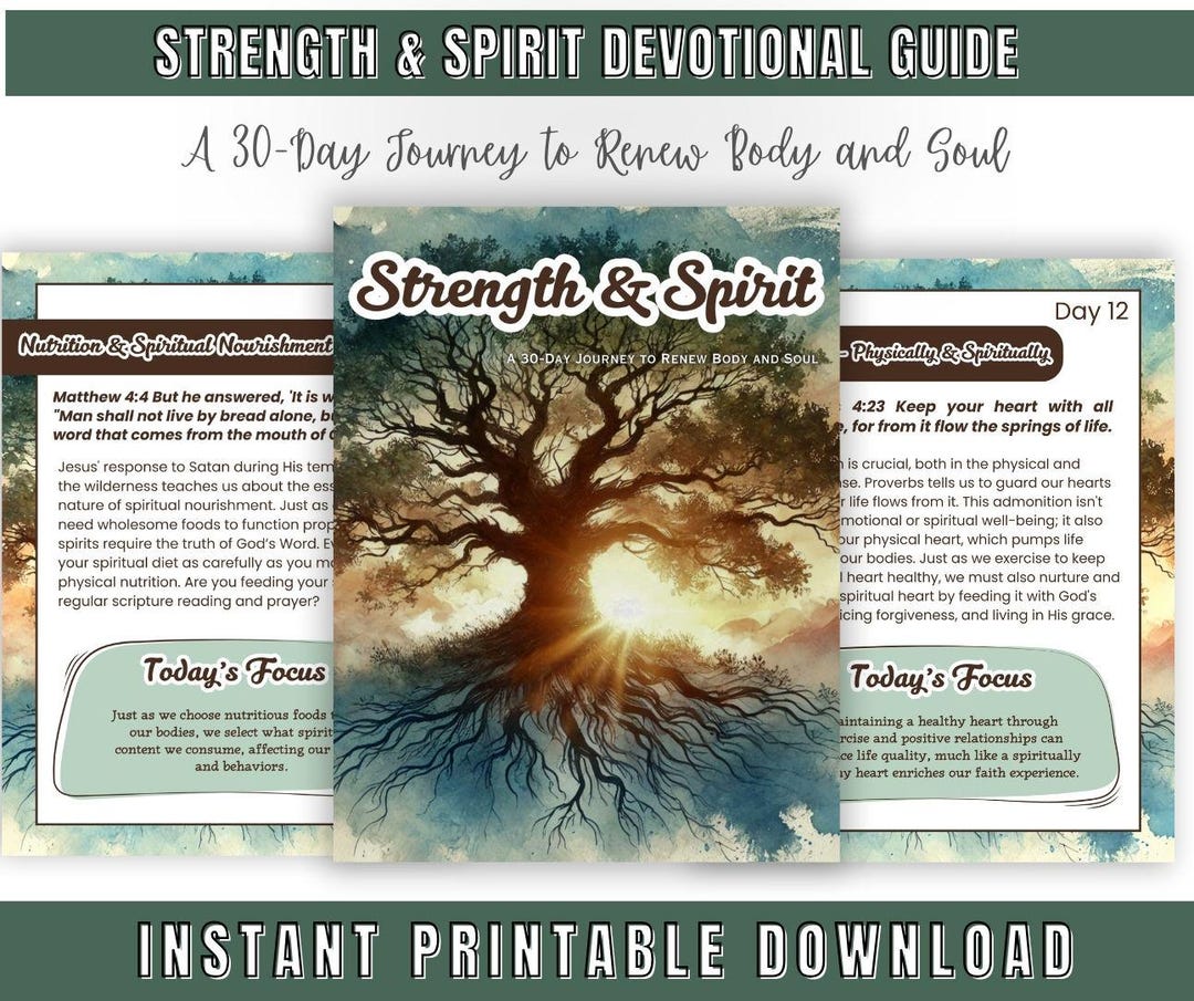 Bible Study Devotional Guide Strength & Spirit| A 30-day Journey to ...