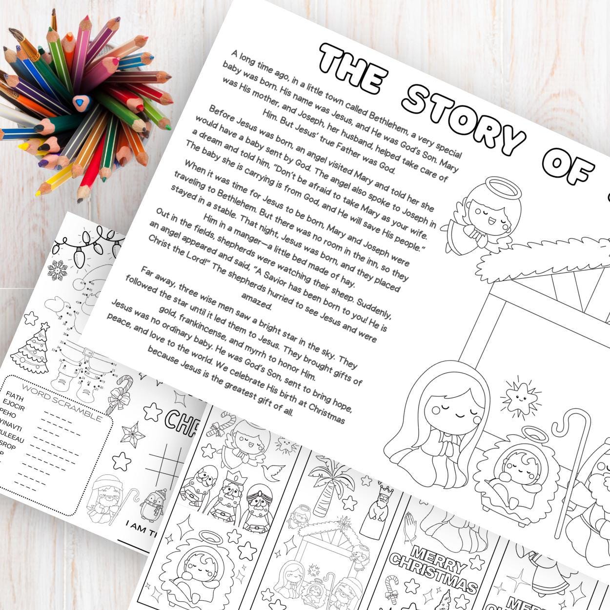 Nativity Activity Placemat Printable| Christmas Coloring Pages ...