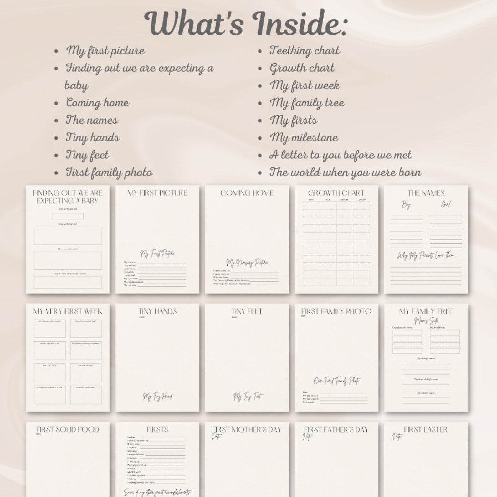 Printable Baby Book Milestone Tracker Baby Journal Gender - Etsy