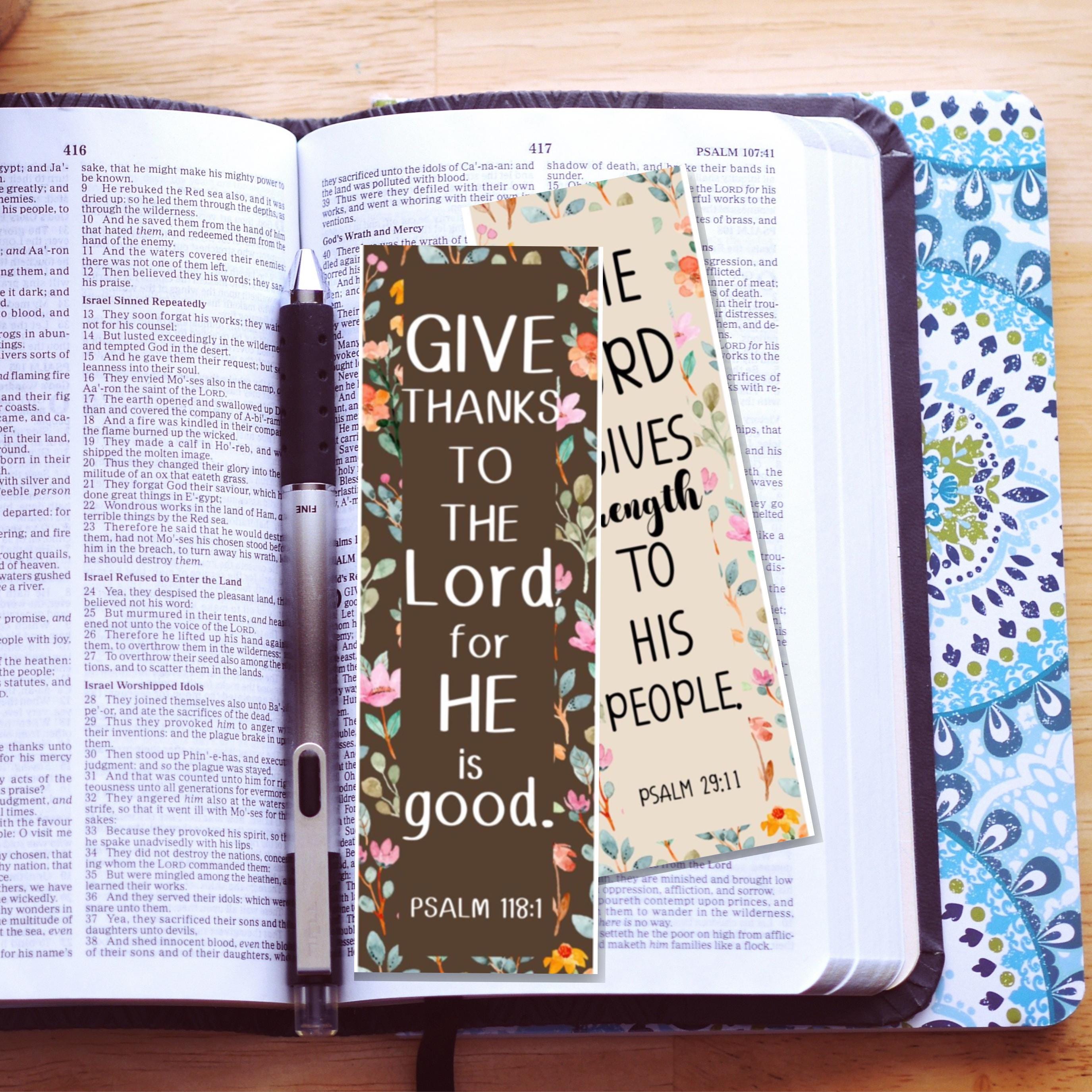 Printable Bible Verses Bookmark Set| Printable Floral Bookmark ...